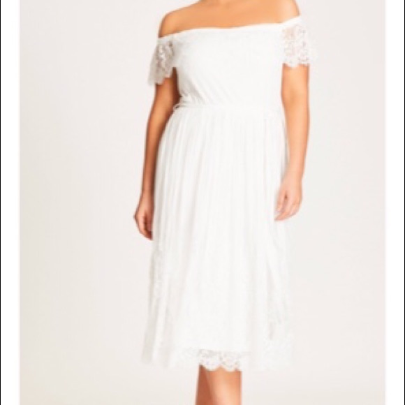 City Chic | Dresses | White Off Shoulder Dress | Poshmark